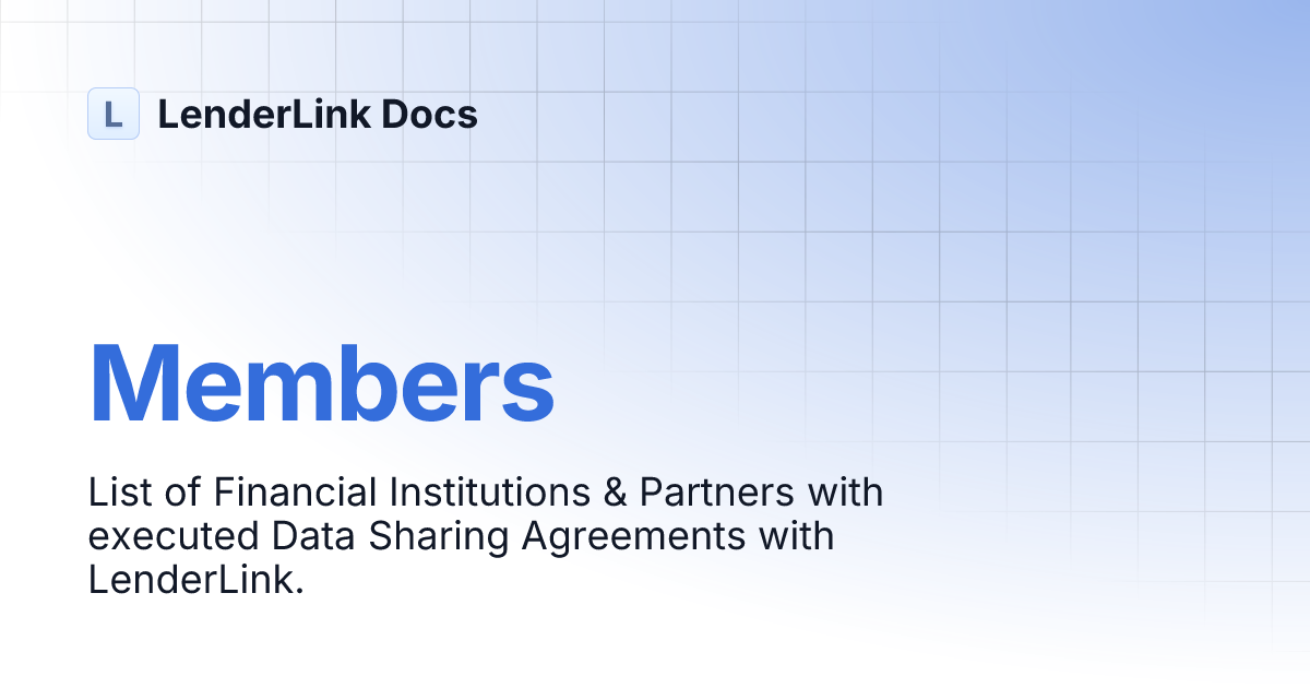 Members | LenderLink Docs